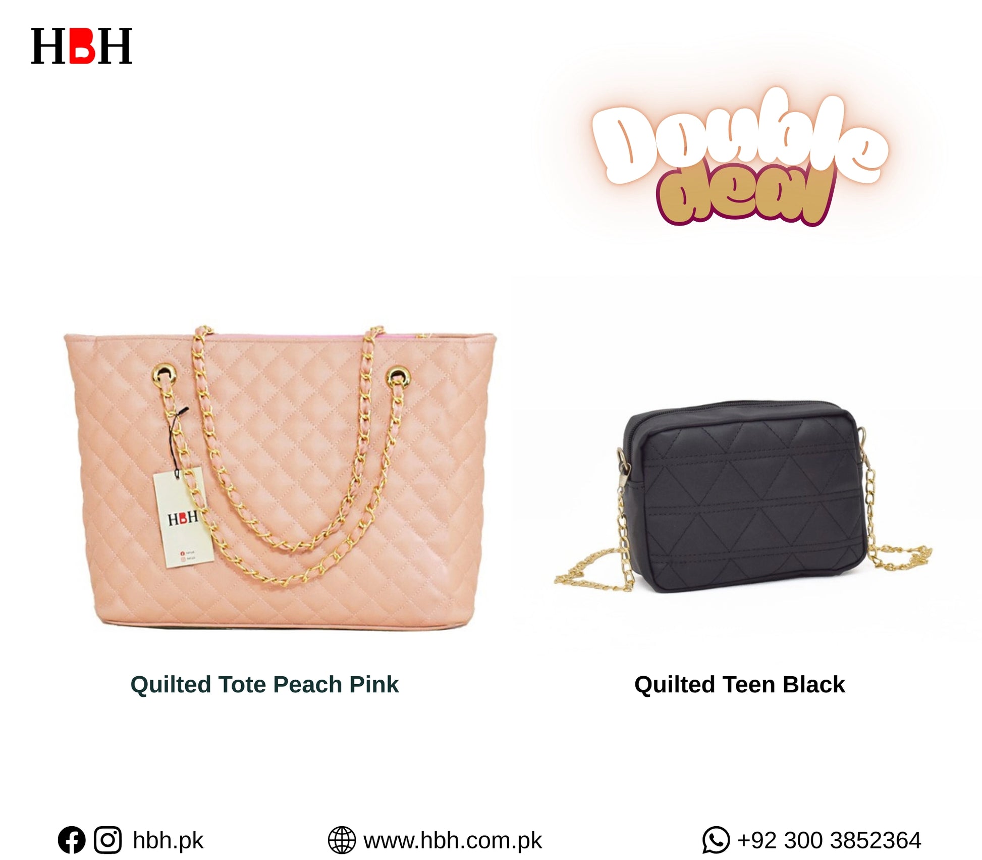 Double Deal ( Quilted Tote Peach x Quilted Teen ) – HBH